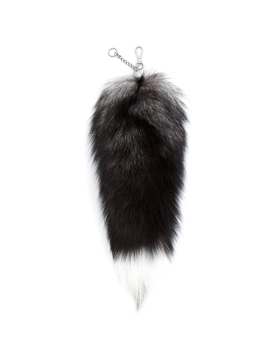 Silver Fox Tail Fur Keychain – GK Furs